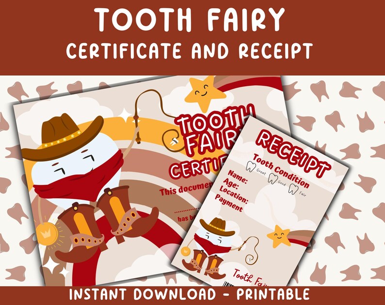 Tooth Fairy Note - Printable Tooth Fairy Certificate - Tooth Fairy ...