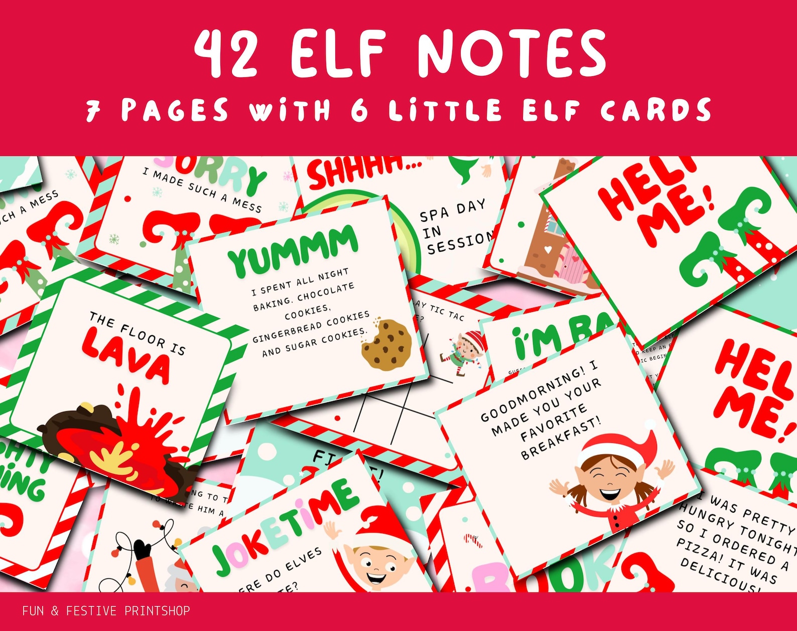 42 Elf Notes - Printable Elf Kit - Elf Note - Elf Mischief Kit - Elf ...