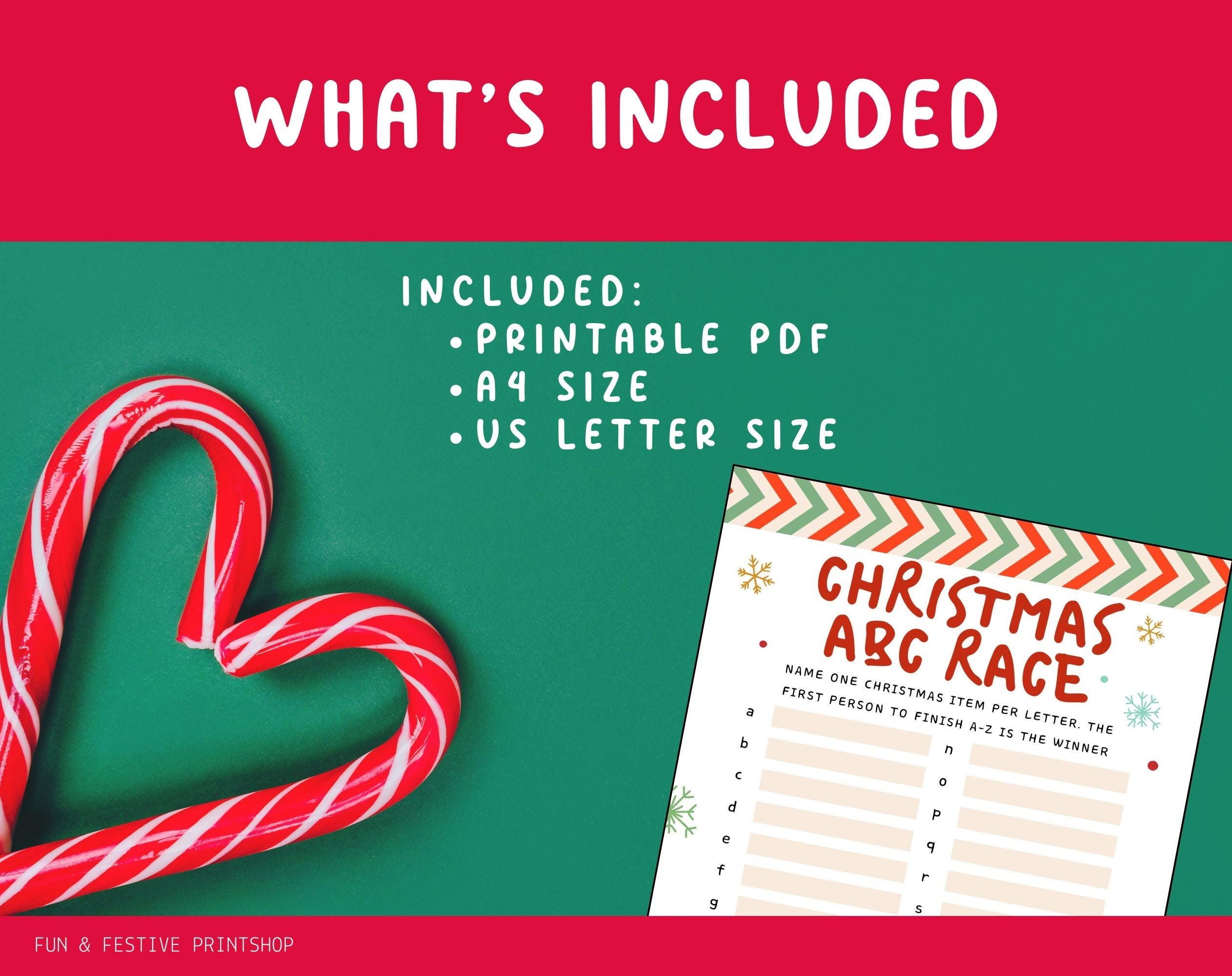 Christmas ABC Race Game - Printable Christmas Game - Holiday Party Game ...