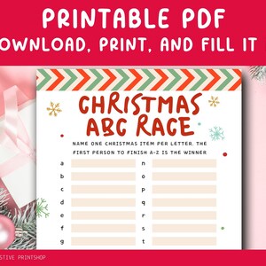 Christmas ABC Race Game - Printable Christmas Game - Holiday Party Game ...