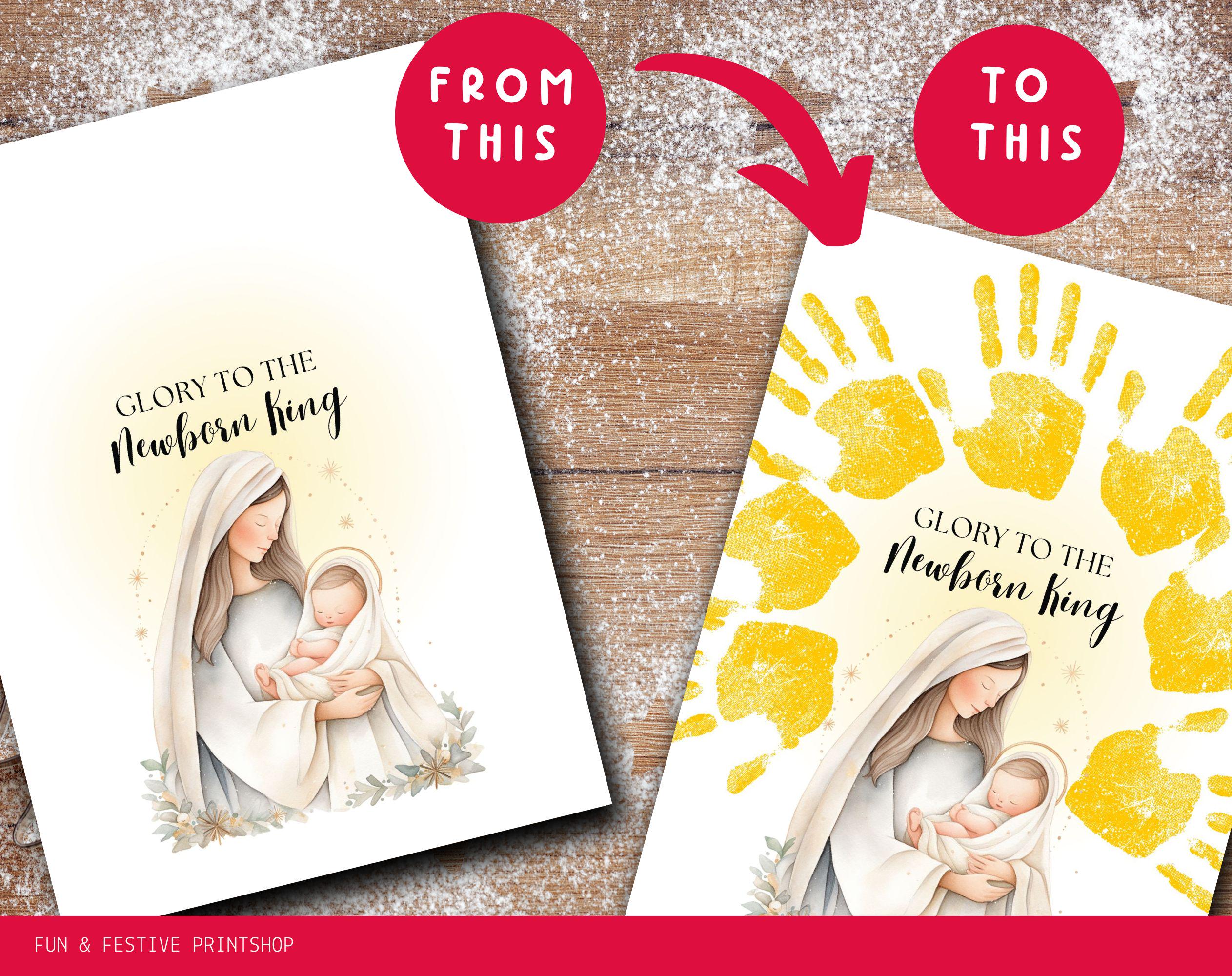 Nativity Handprint Craft - Handprint Winter - Christmas Craft Handprint ...