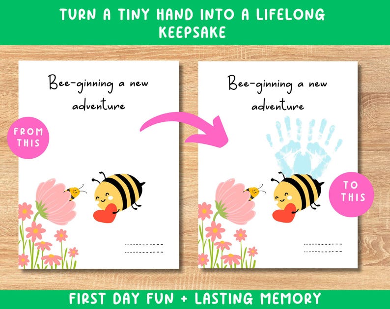 Back to School Handprint Art – First Day Preschool - Handprint Craft ...
