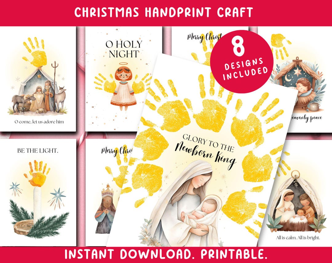 Nativity Handprint Craft - Handprint Winter - Christmas Craft Handprint ...