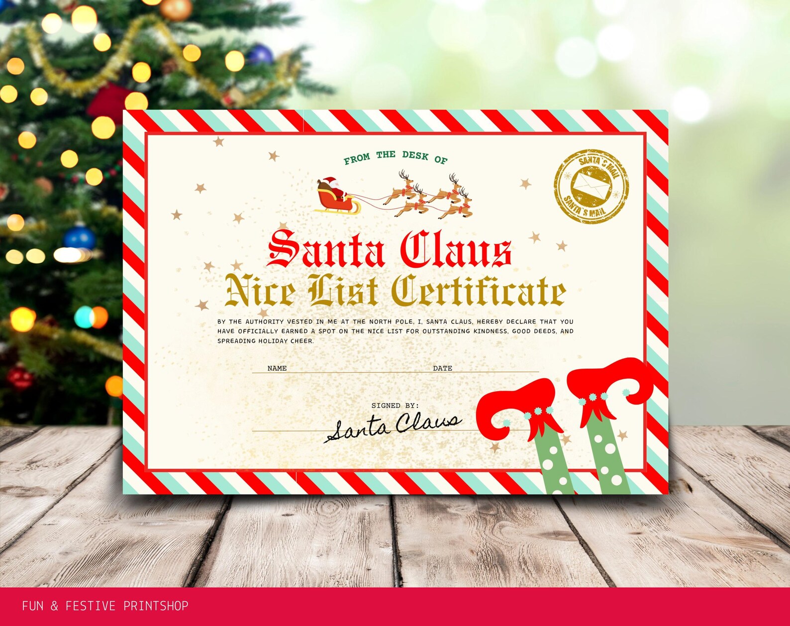 Nice List Certificate - Elf Certificate - Printable Santa Letter ...