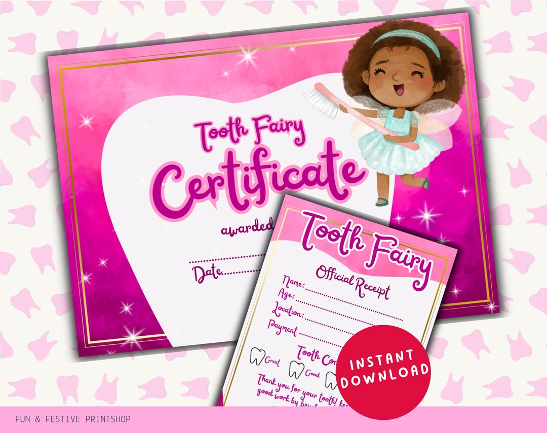 Tooth Fairy Note - Printable Tooth Fairy Certificate - Tooth Fairy ...