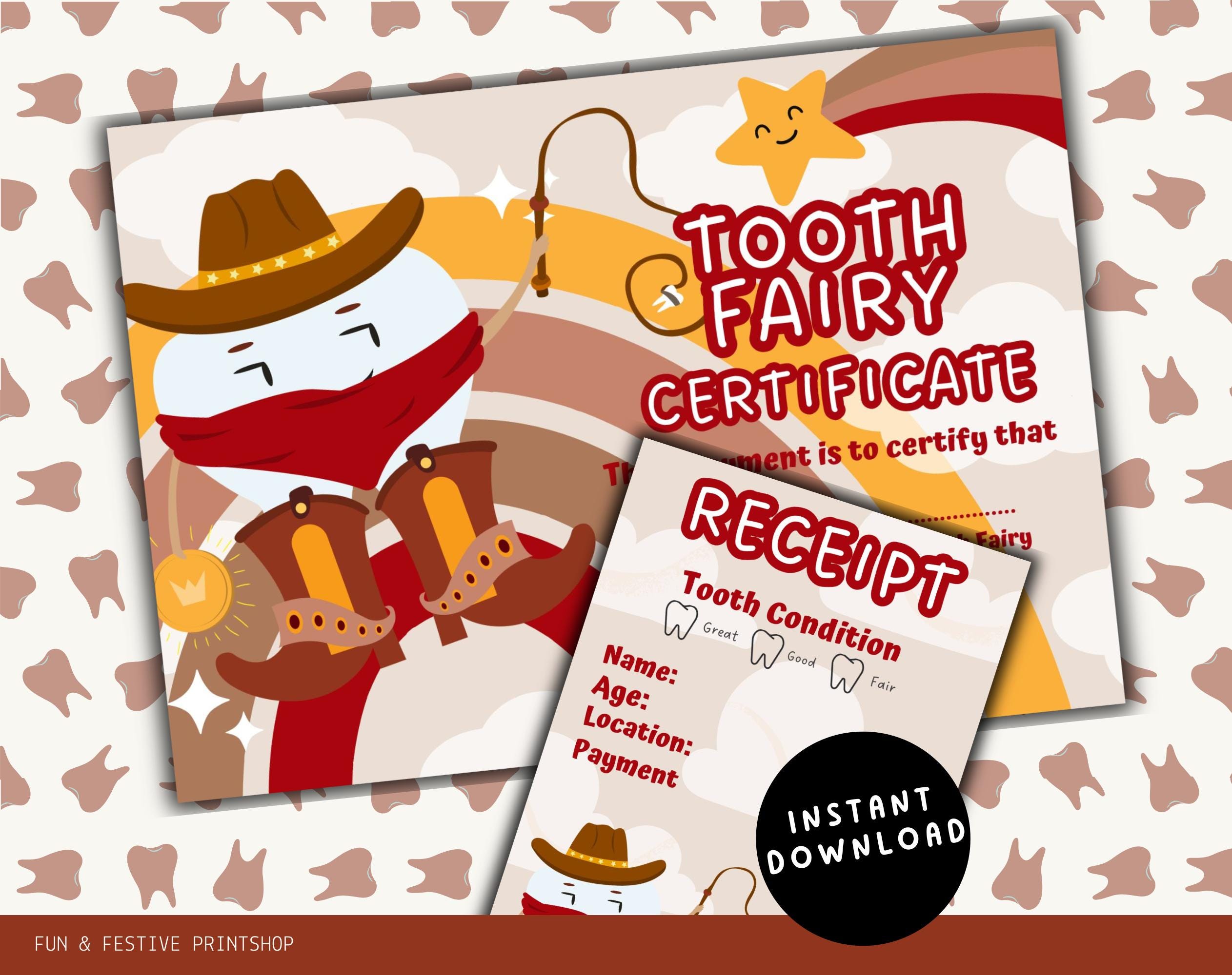Tooth Fairy Note - Printable Tooth Fairy Certificate - Tooth Fairy ...