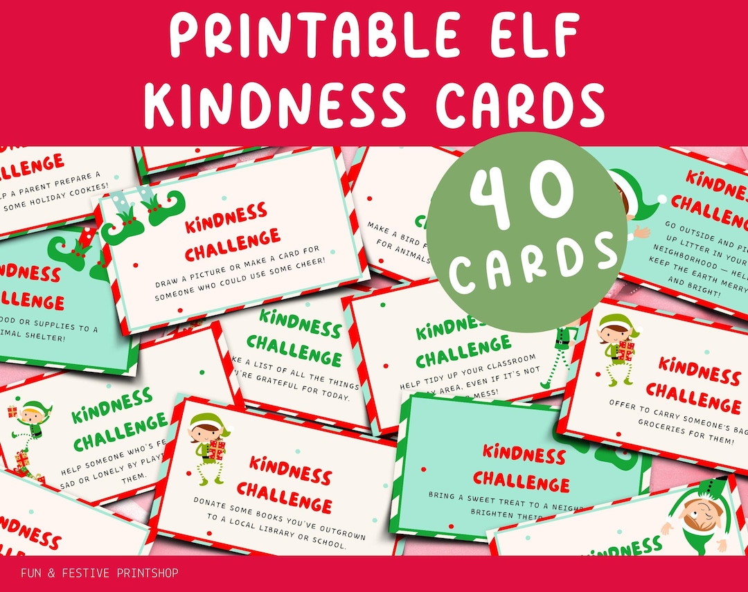 Elf Kindness Cards - Elf Notes - Printable Elf Kit - Elf Messages - Elf ...