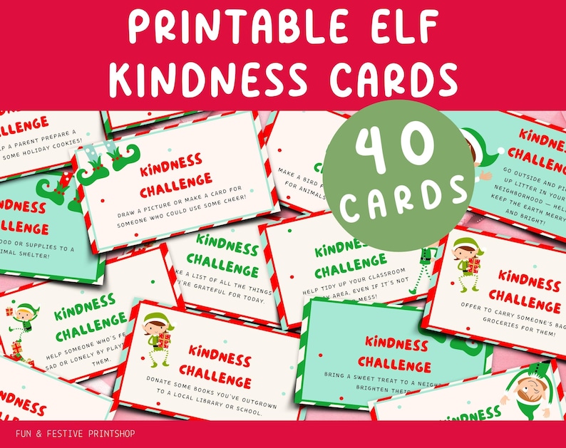 Elf Kindness Cards - Elf Notes - Printable Elf Kit - Elf Messages - Elf ...