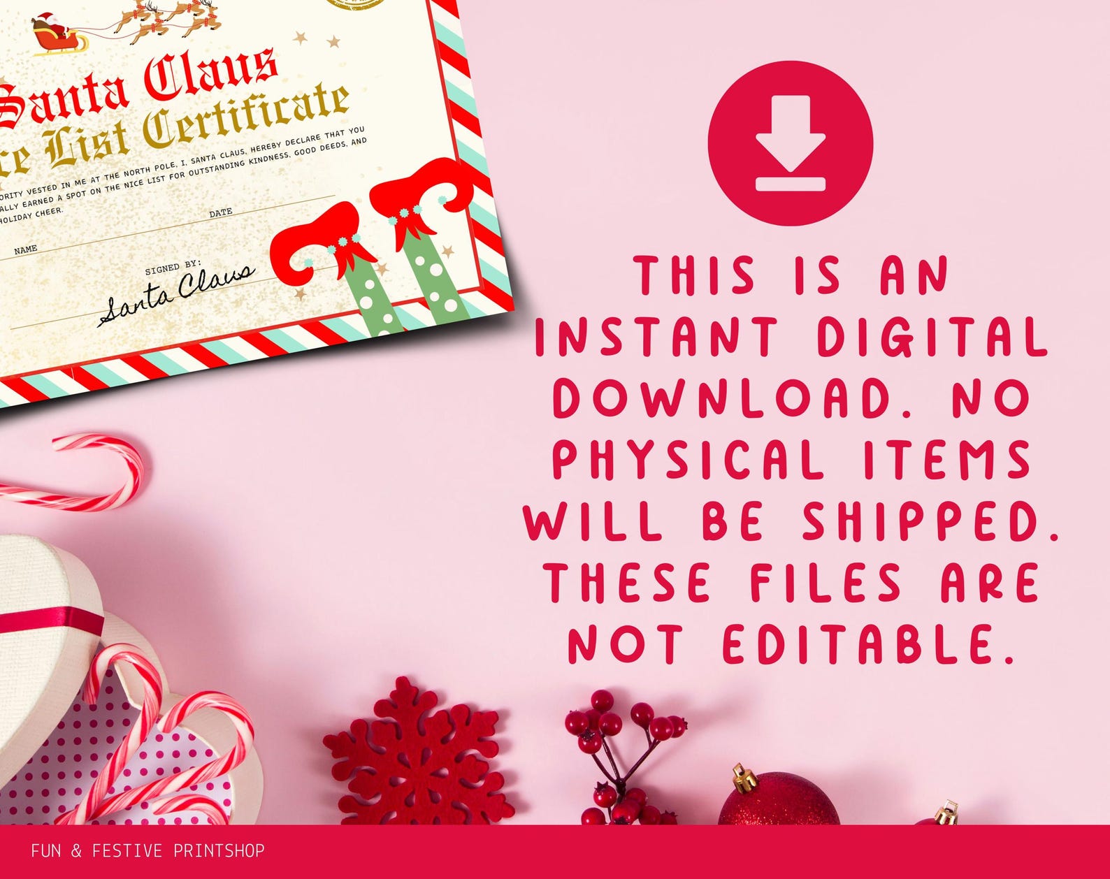 Nice List Certificate - Elf Certificate - Printable Santa Letter ...
