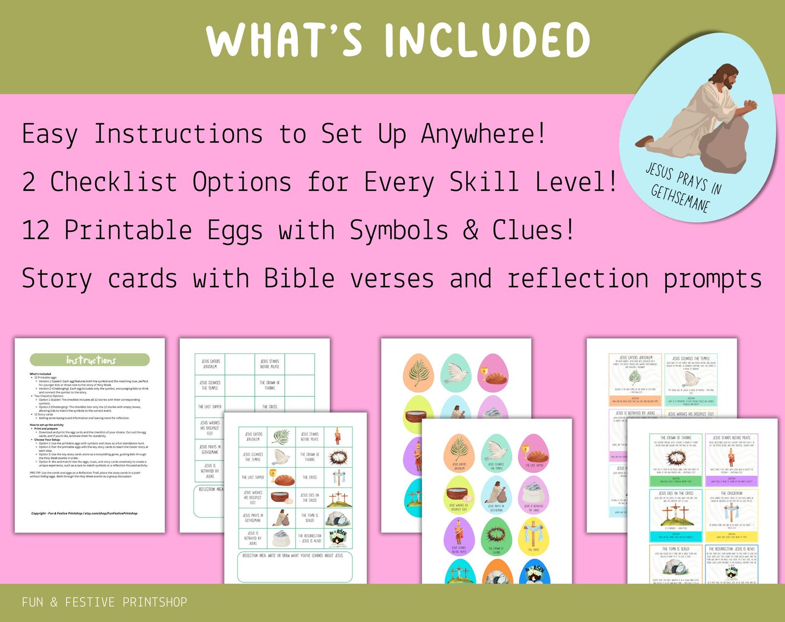Easter Story Treasure Hunt - Holy Week Kids - Sunday School Easter ...
