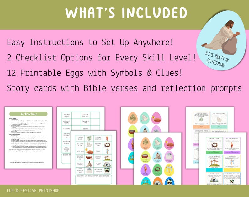 Easter Story Treasure Hunt - Holy Week Kids - Sunday School Easter ...