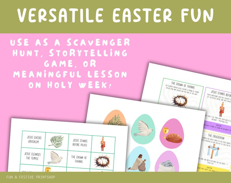 Easter Story Treasure Hunt - Holy Week Kids - Sunday School Easter ...