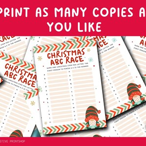 Christmas ABC Race Game - Printable Christmas Game - Holiday Party Game ...