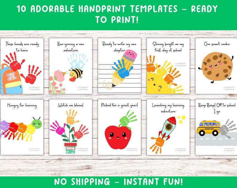Back to School Handprint Art – First Day Preschool - Handprint Craft ...