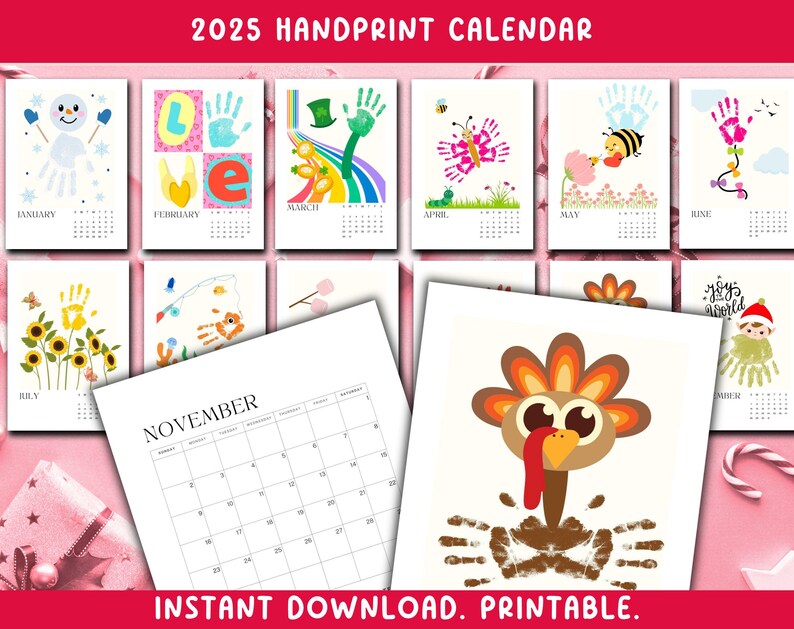 2025 Handprint Calendar - Christmas Handprint Craft - Preschool Craft ...
