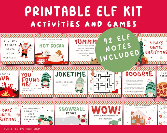 42 Elf Notes - Printable Elf Kit - Elf Note - Elf Mischief Kit - Elf ...