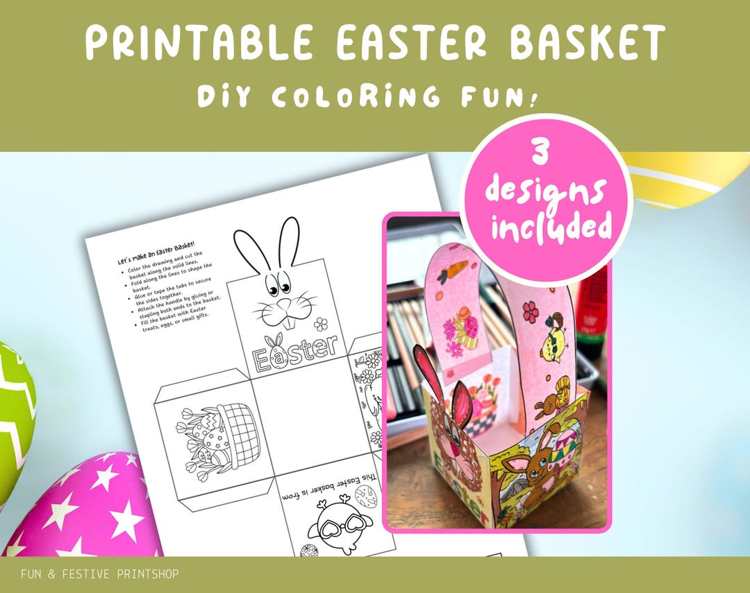 Easter Basket Craft - Easter Kids Activity - Craft Printable - Craft ...