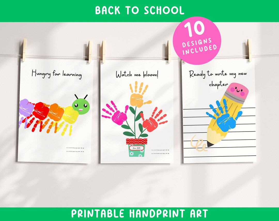 Back to School Handprint Art – First Day Preschool - Handprint Craft ...