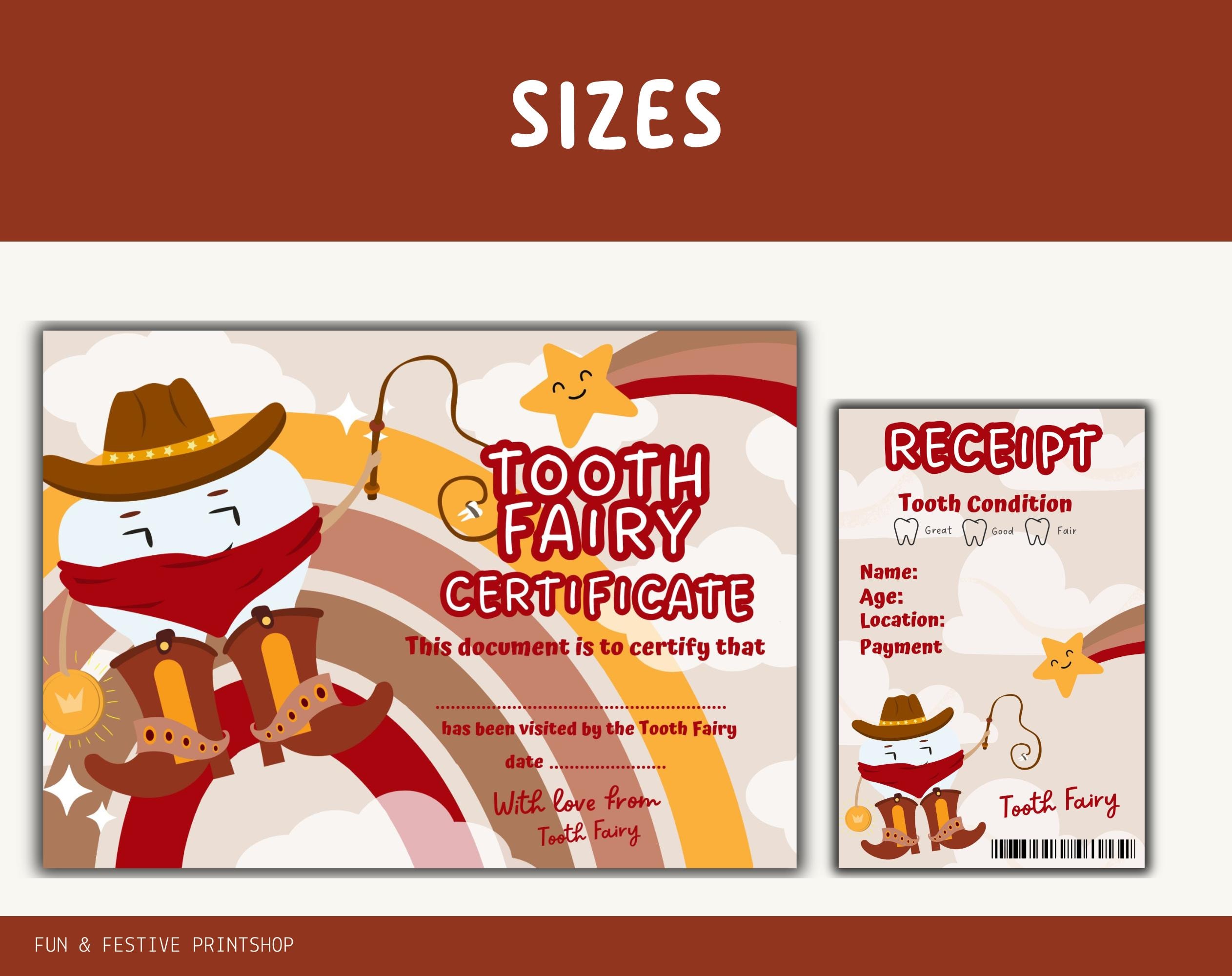 Tooth Fairy Note - Printable Tooth Fairy Certificate - Tooth Fairy ...