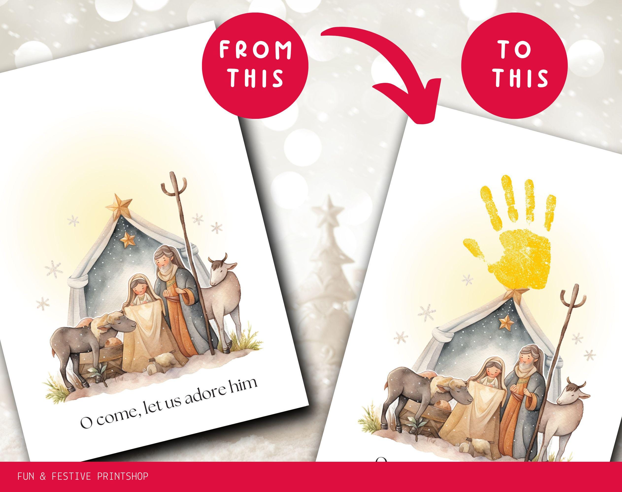 Nativity Handprint Craft - Handprint Winter - Christmas Craft Handprint ...