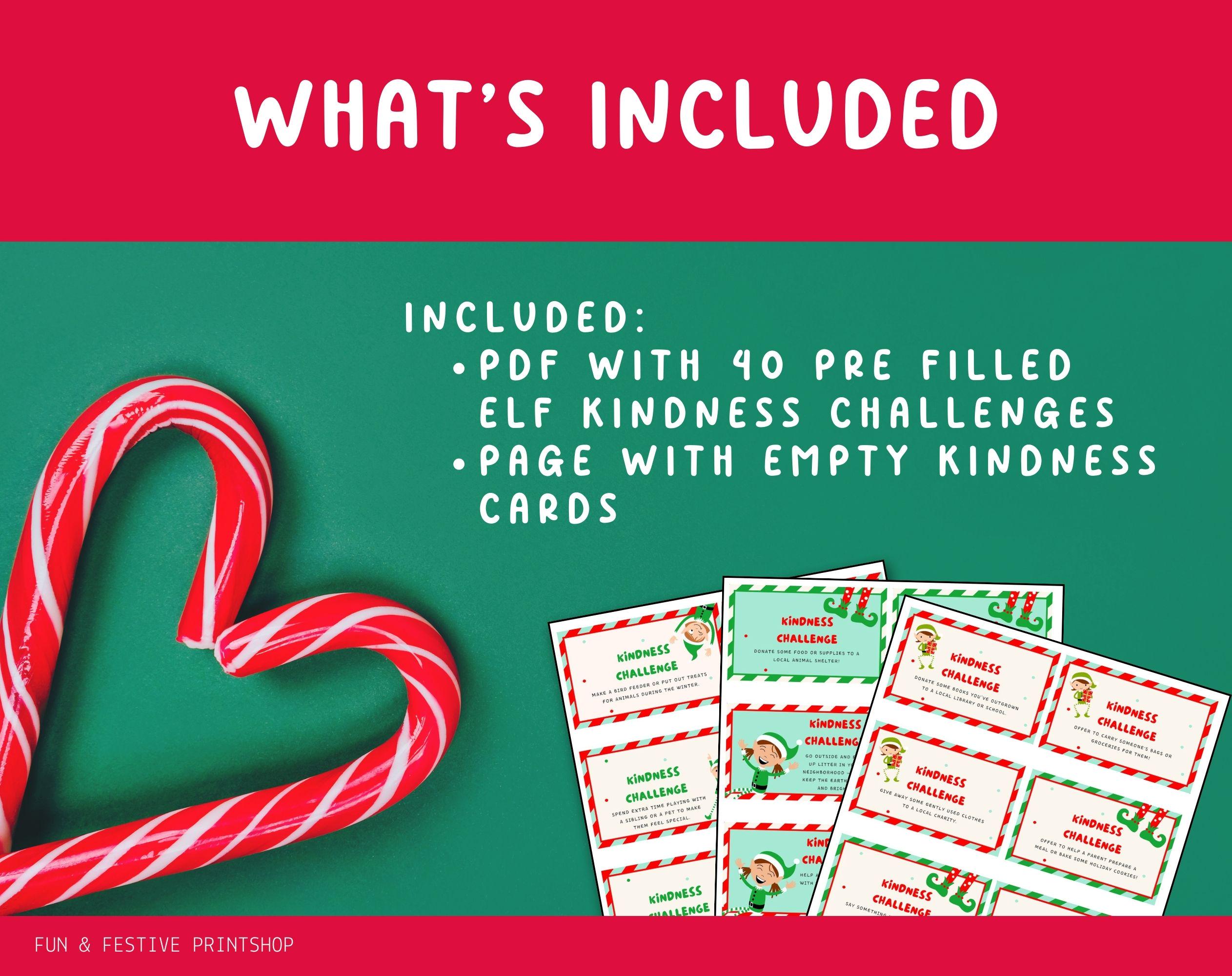 Elf Kindness Cards - Elf Notes - Printable Elf Kit - Elf Messages - Elf ...