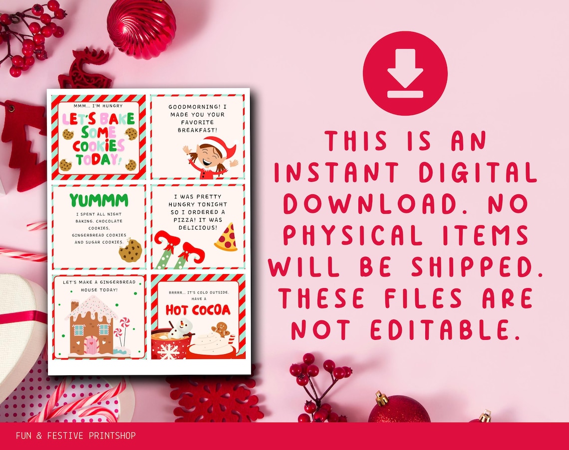 42 Elf Notes - Printable Elf Kit - Elf Note - Elf Mischief Kit - Elf ...