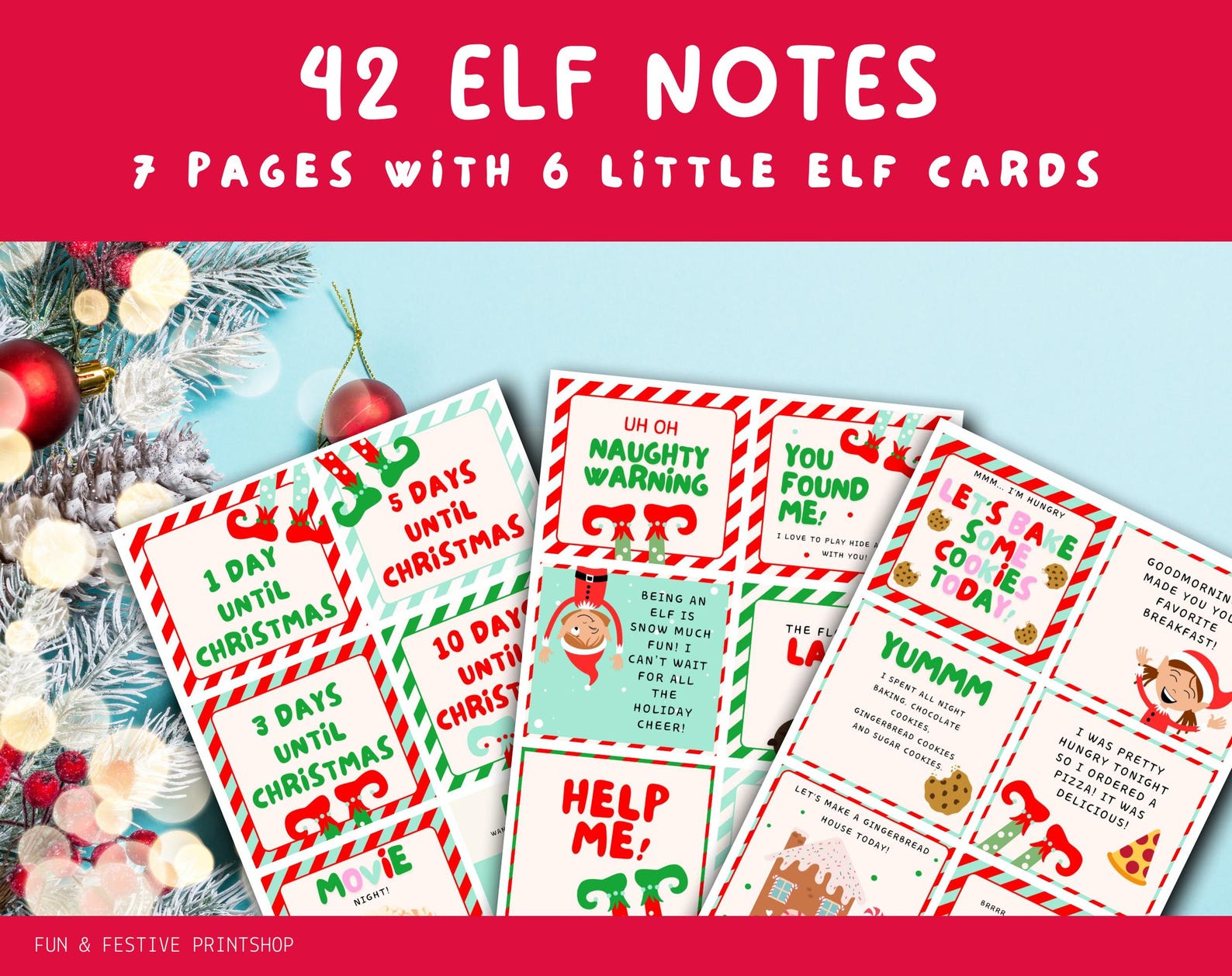 42 Elf Notes Printable Elf Kit Elf Note Elf Mischief Kit Elf Letters ...
