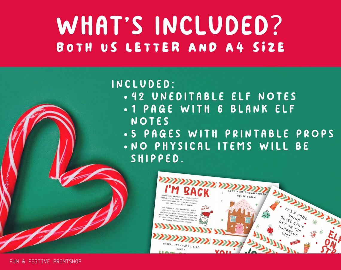 42 Elf Notes - Printable Elf Kit - Elf Note - Elf Mischief Kit - Elf ...