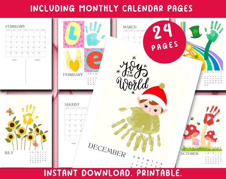 2025 Handprint Calendar - Christmas Handprint Craft - Preschool Craft ...