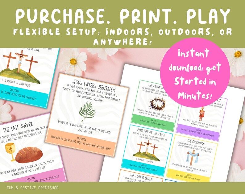 Easter Story Treasure Hunt - Holy Week Kids - Sunday School Easter ...