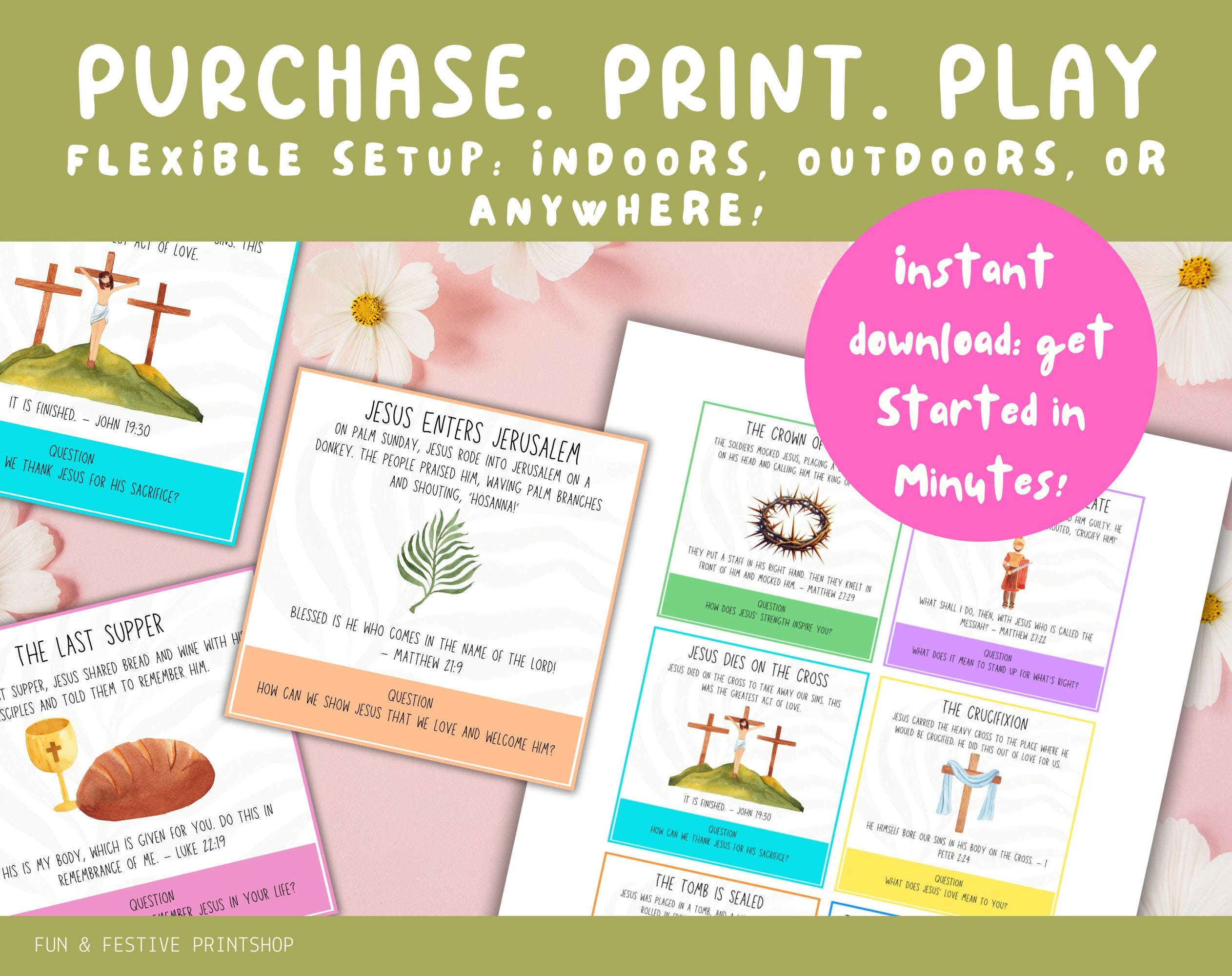Easter Story Treasure Hunt - Holy Week Kids - Sunday School Easter ...