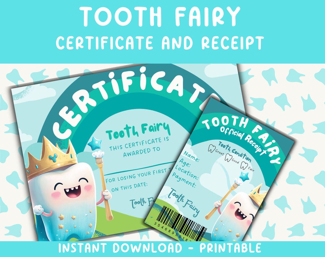 Tooth Fairy Note - Printable Tooth Fairy Certificate - Tooth Fairy ...