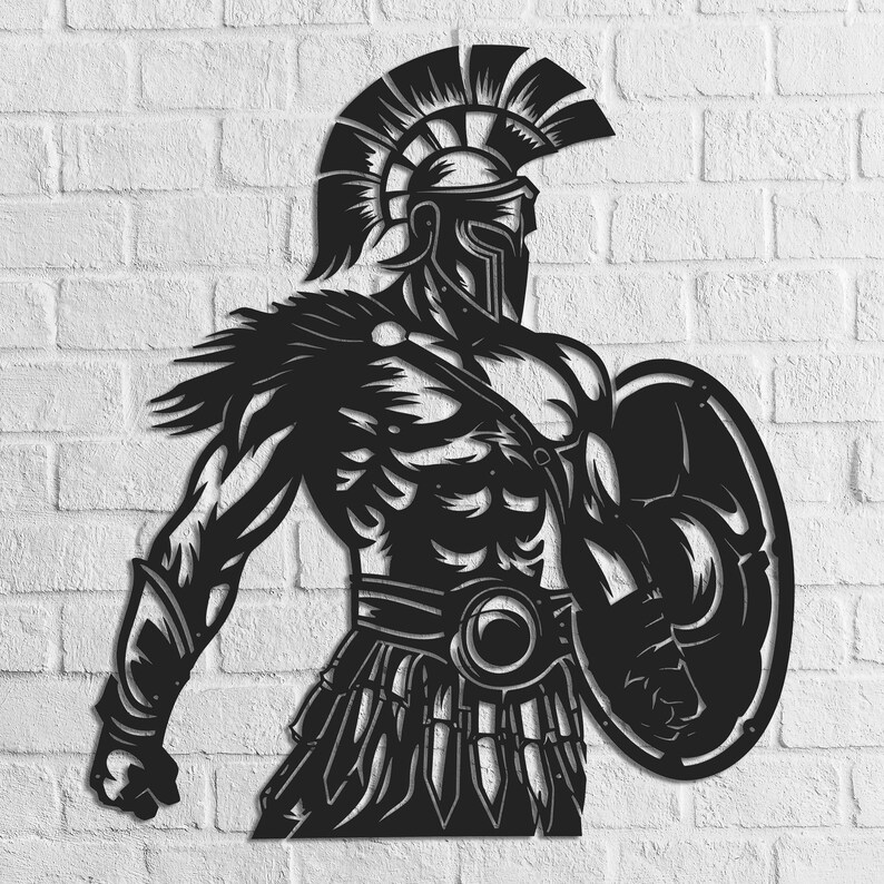 Spartan Warrior Metal Wall Art – Ancient Greek Silhouette Decor - Etsy
