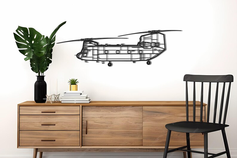 CH-47 Chinook Metal Wall Art - Laser Cut Military Helicopter Decor - Etsy