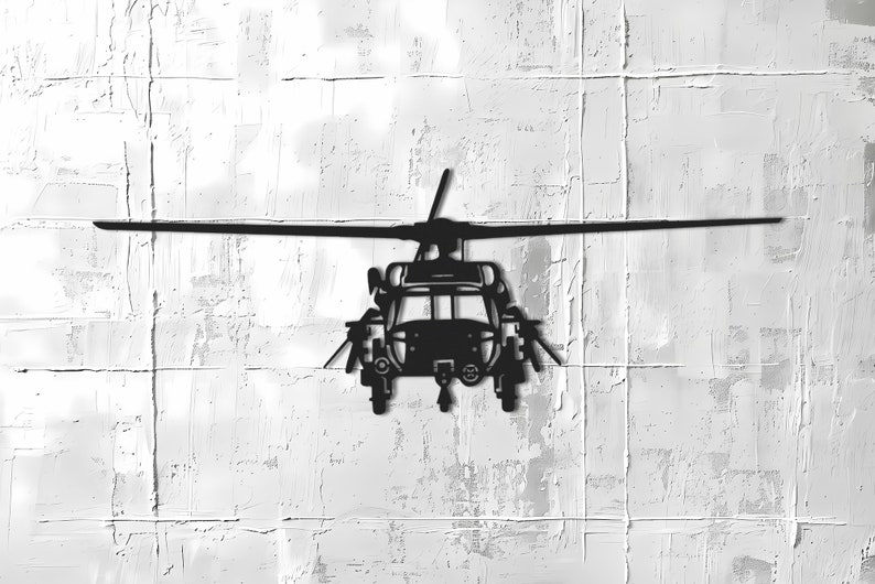 S60 Blackhawk Helicopter Silhouette - Laser Cut Metal Wall Art ...