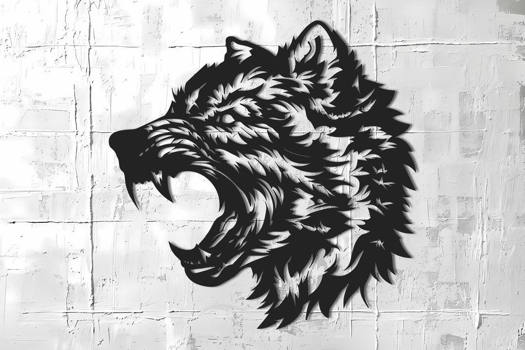 Alpha Wolf Head Silhouette, Farm House Decoration Idea, Majestic Wolf ...