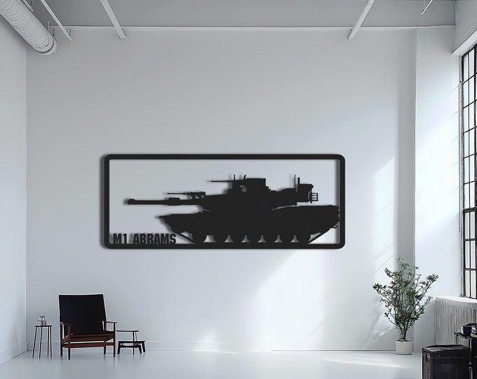 Abrams Tank Silhouette Laser Cut Metal Wall Art, Military Armor Decor ...
