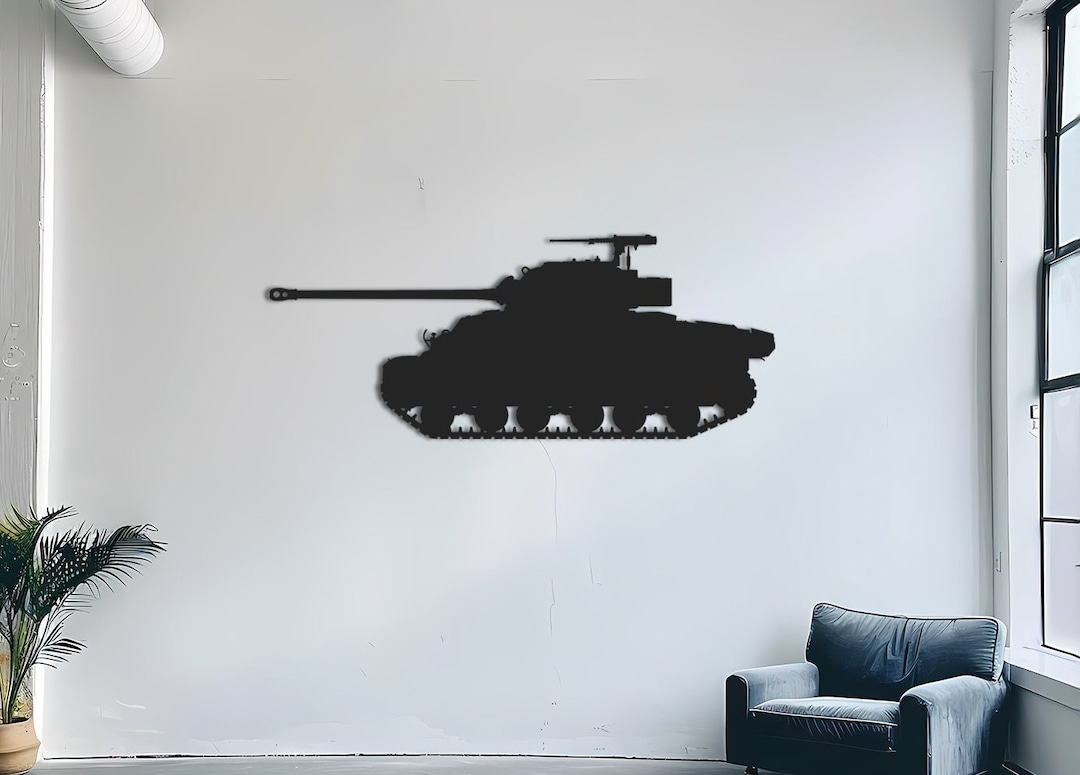 Sherman Tank Silhouette, Laser Cut Metal Wall Art, WWII Decor - Etsy