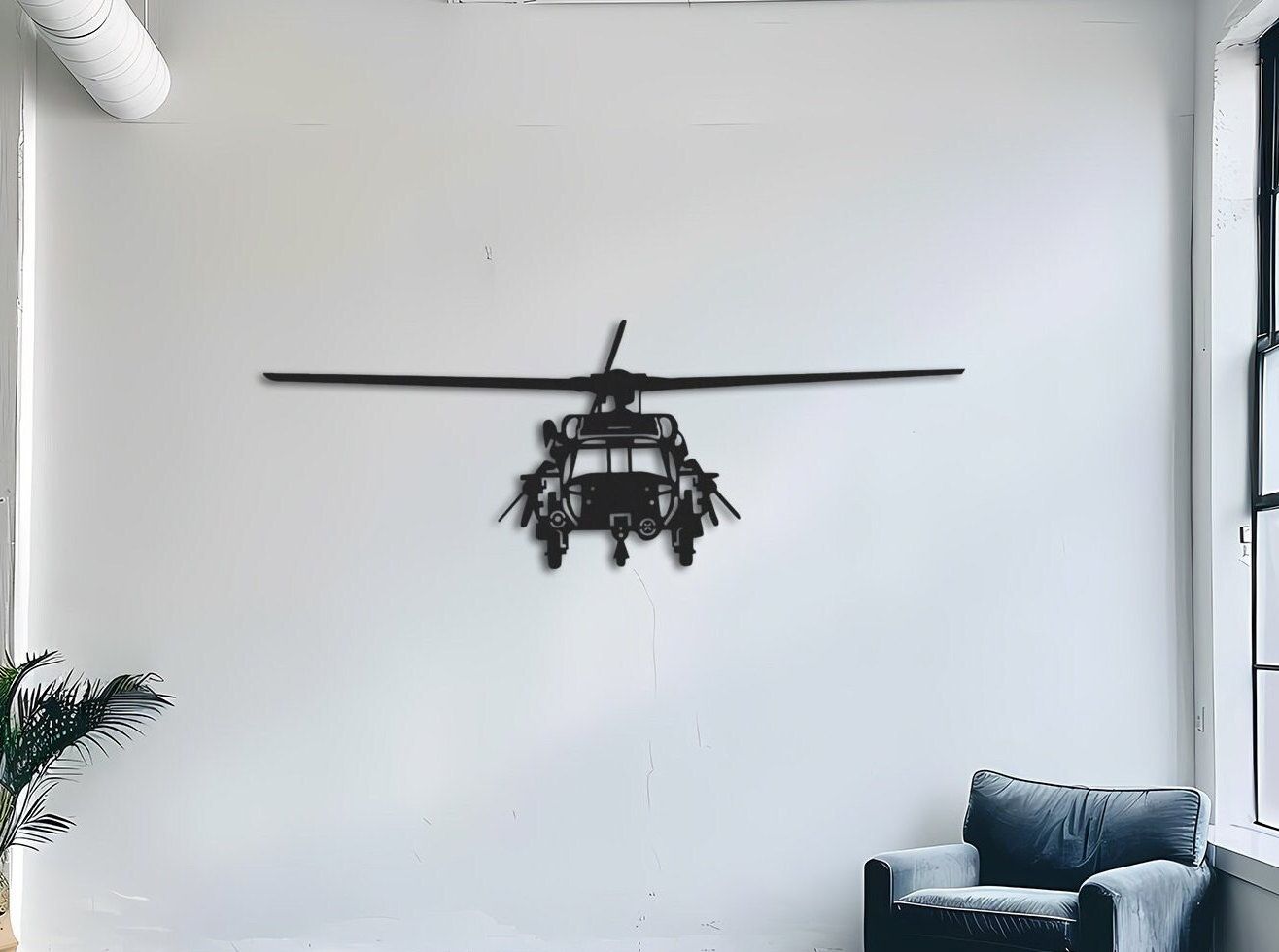 S60 Blackhawk Helicopter Silhouette - Laser Cut Metal Wall Art ...
