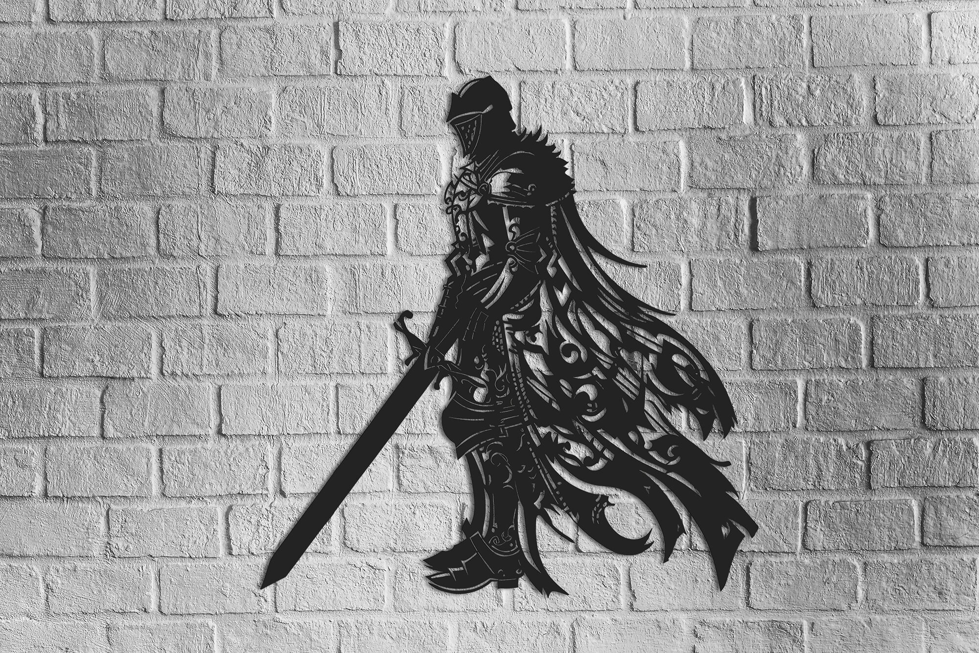 Paladin Silhouette Metal Wall Art, Medieval Knight Decor - Etsy
