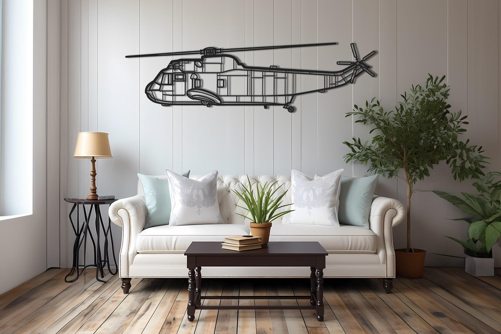 Sikorsky SH3 Sea King Helicopter Silhouette - Detailed Modern Art Laser ...