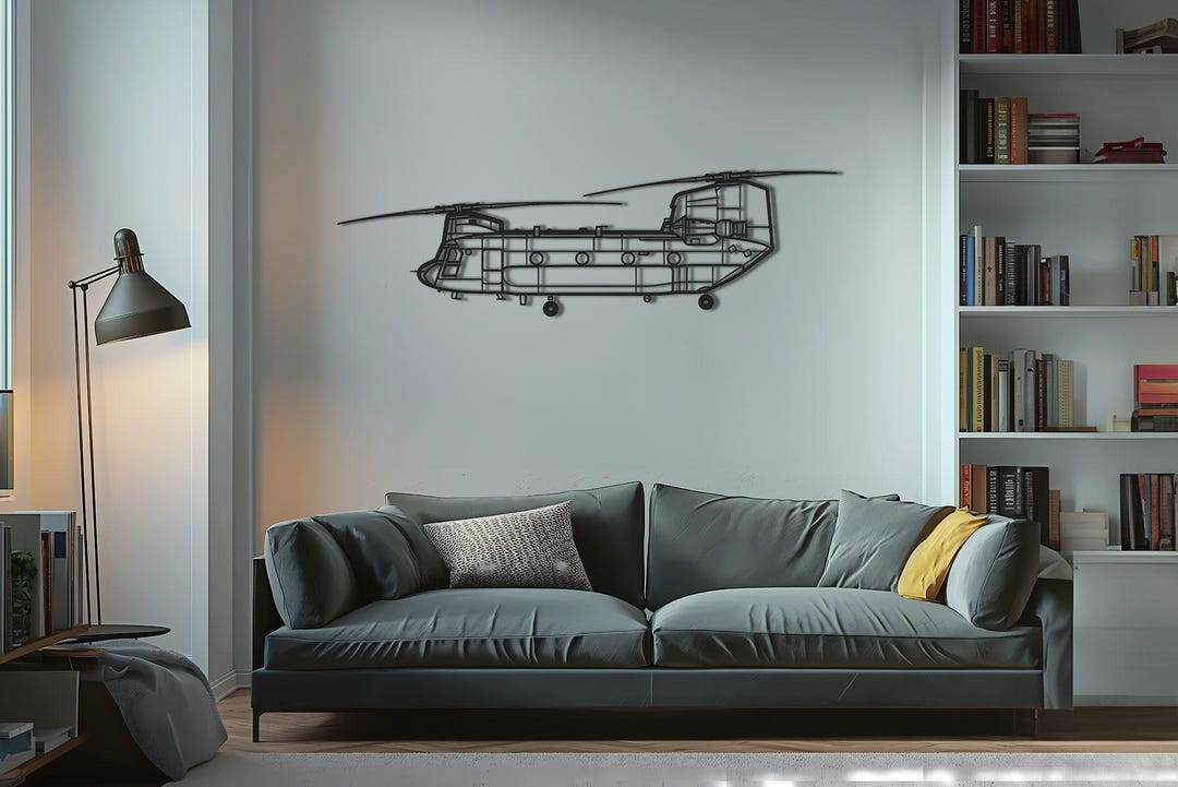 Boeing CH-47 Chinook - Detailed Modern Art Laser Cut Metal Wall Art ...