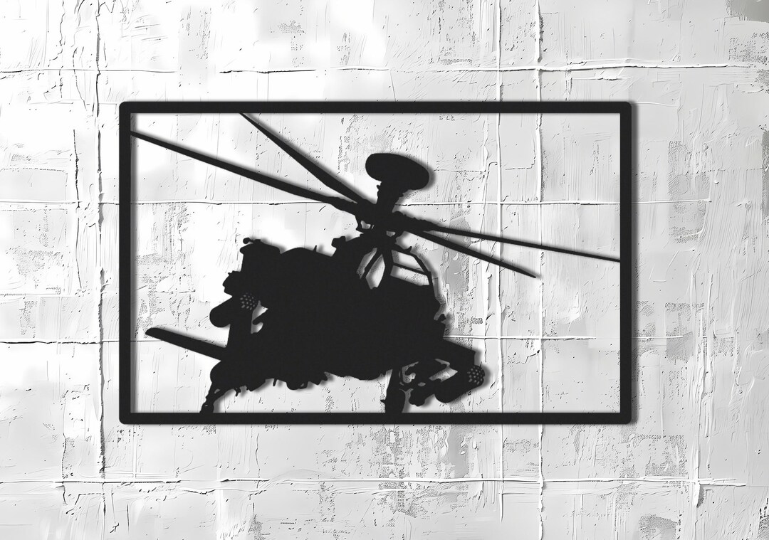 AH-64 Apache Helicopter Silhouette – Laser Cut Metal Wall Art - Etsy