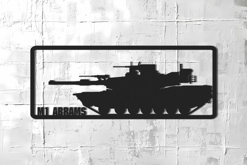 Abrams Tank Silhouette - Laser Cut Metal Wall Art, Military Armor Decor ...