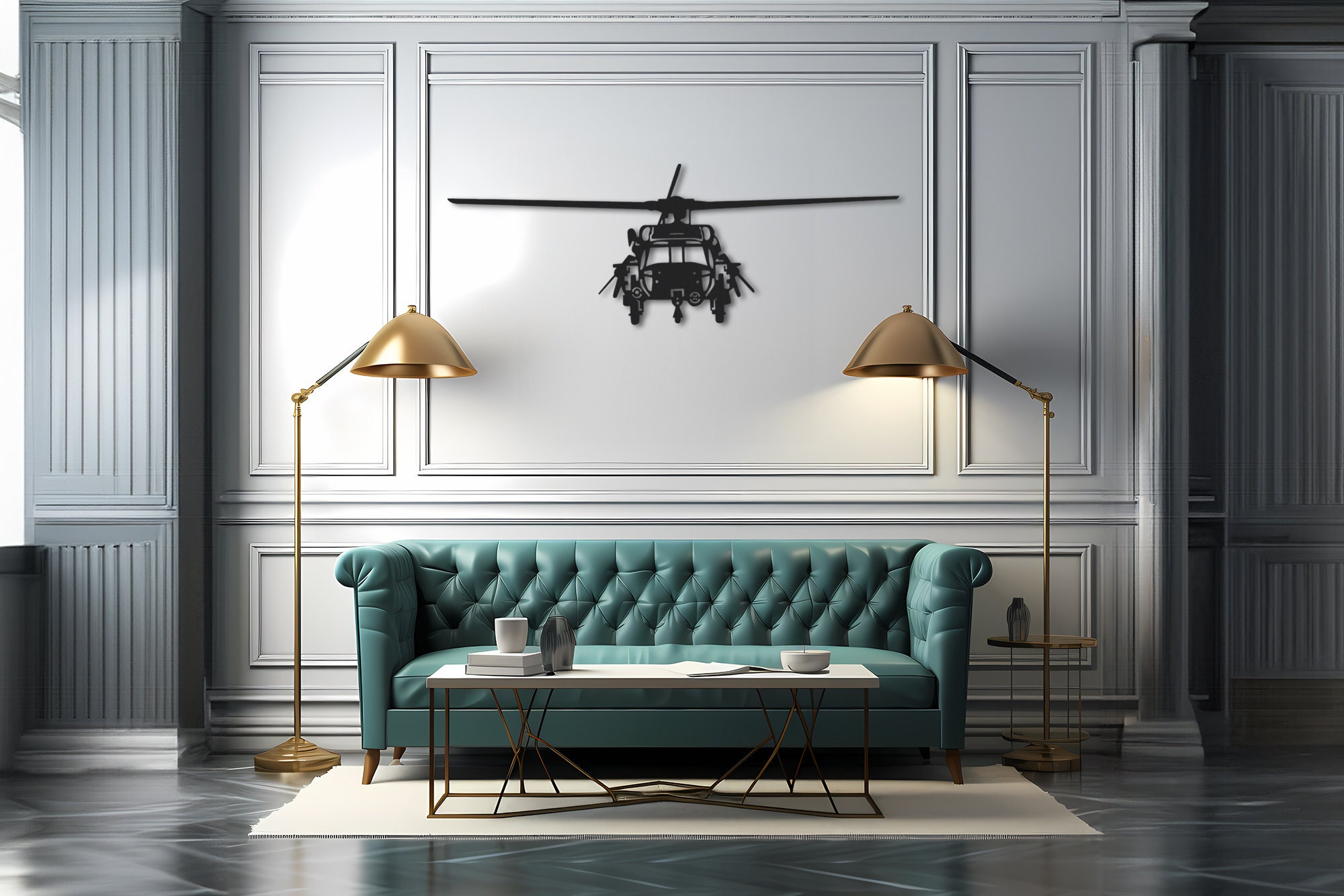 S60 Blackhawk Helicopter Silhouette - Laser Cut Metal Wall Art ...