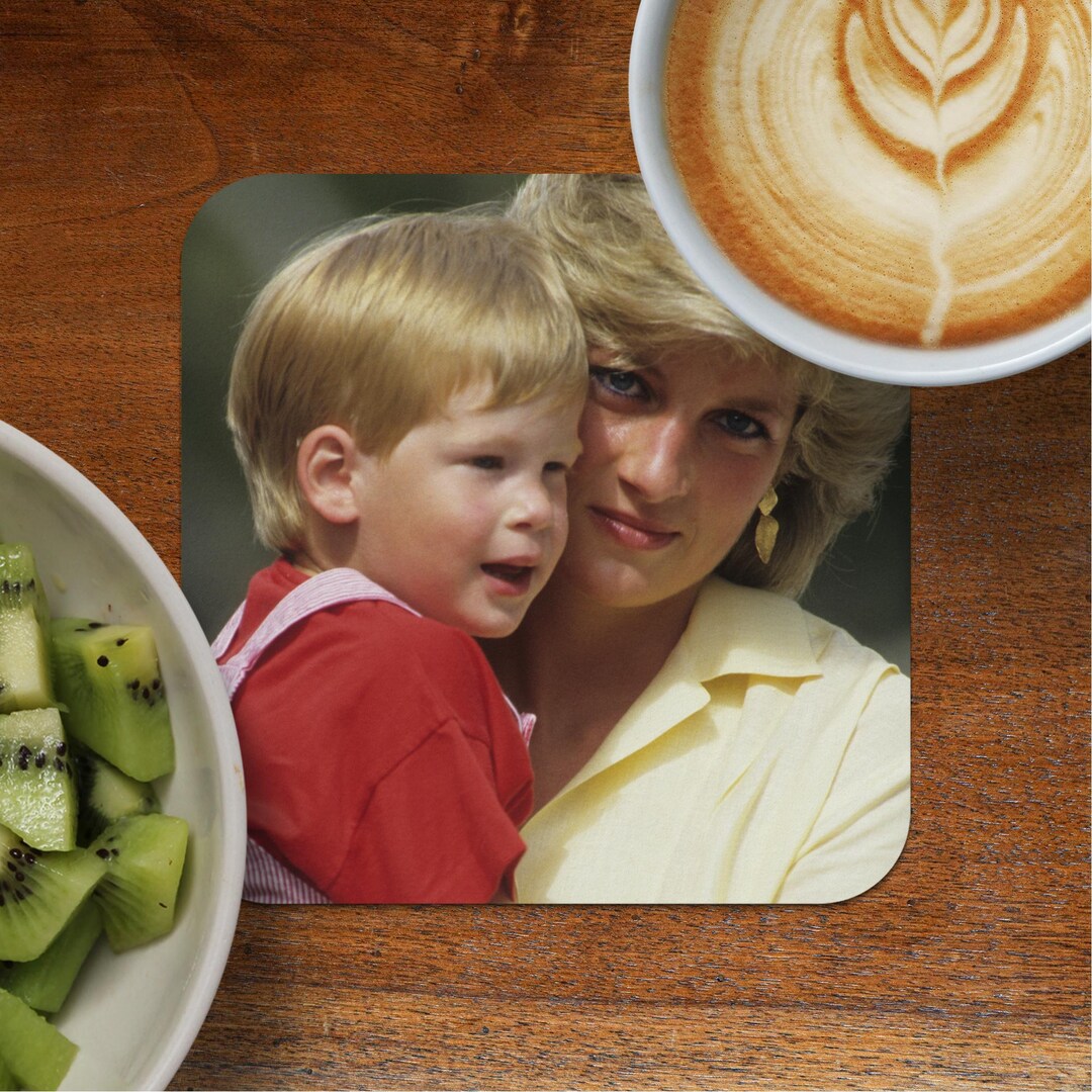 Princess Diana and Prince Harry Full Color Coaster, Collectible Coaster ...