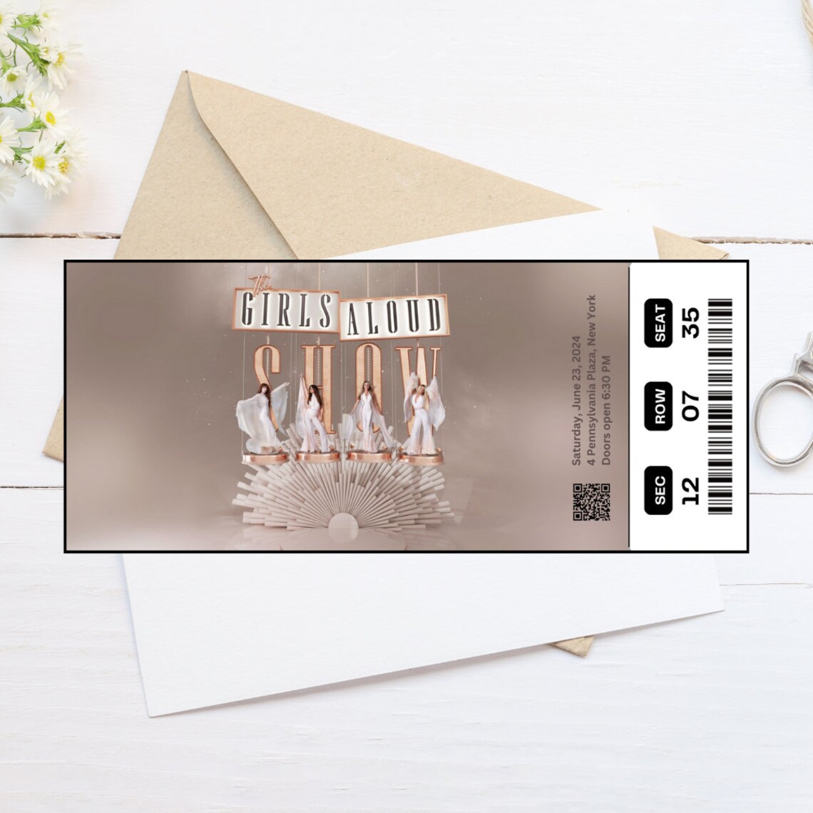 Printable Girls Aloud Show 2024 Tour Digital Tickets, Editable Music ...