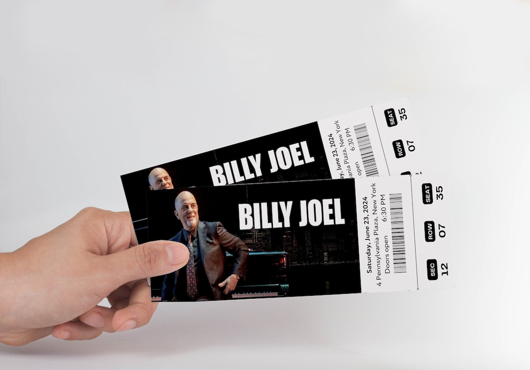 Printable Billy Joel 2024 World Tour Digital Tickets, Editable Concert ...