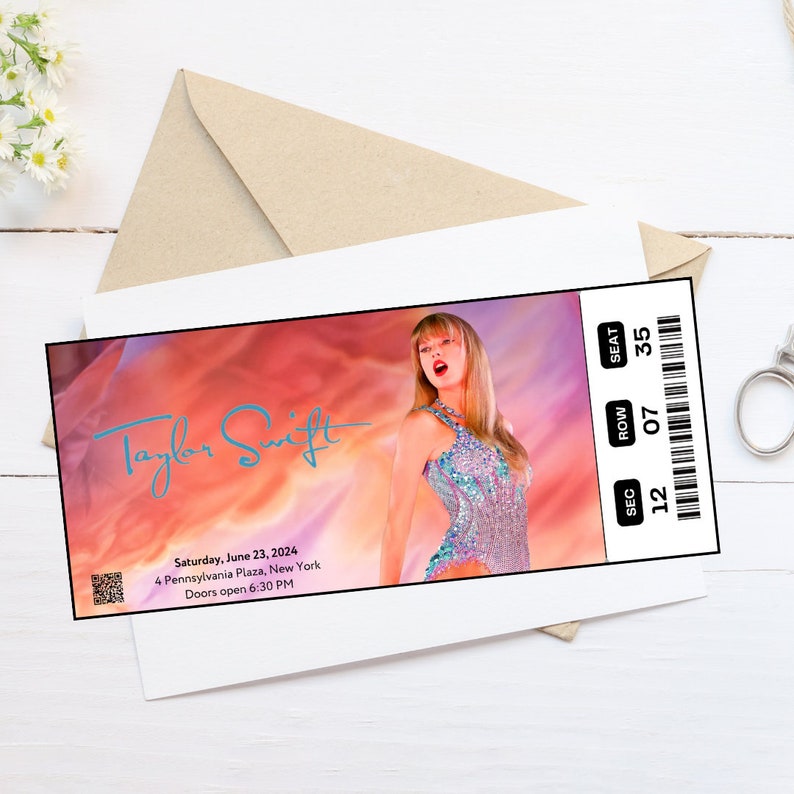 Printable Taylor Swift the Eras Tour 2024 Digital Tickets, Editable ...