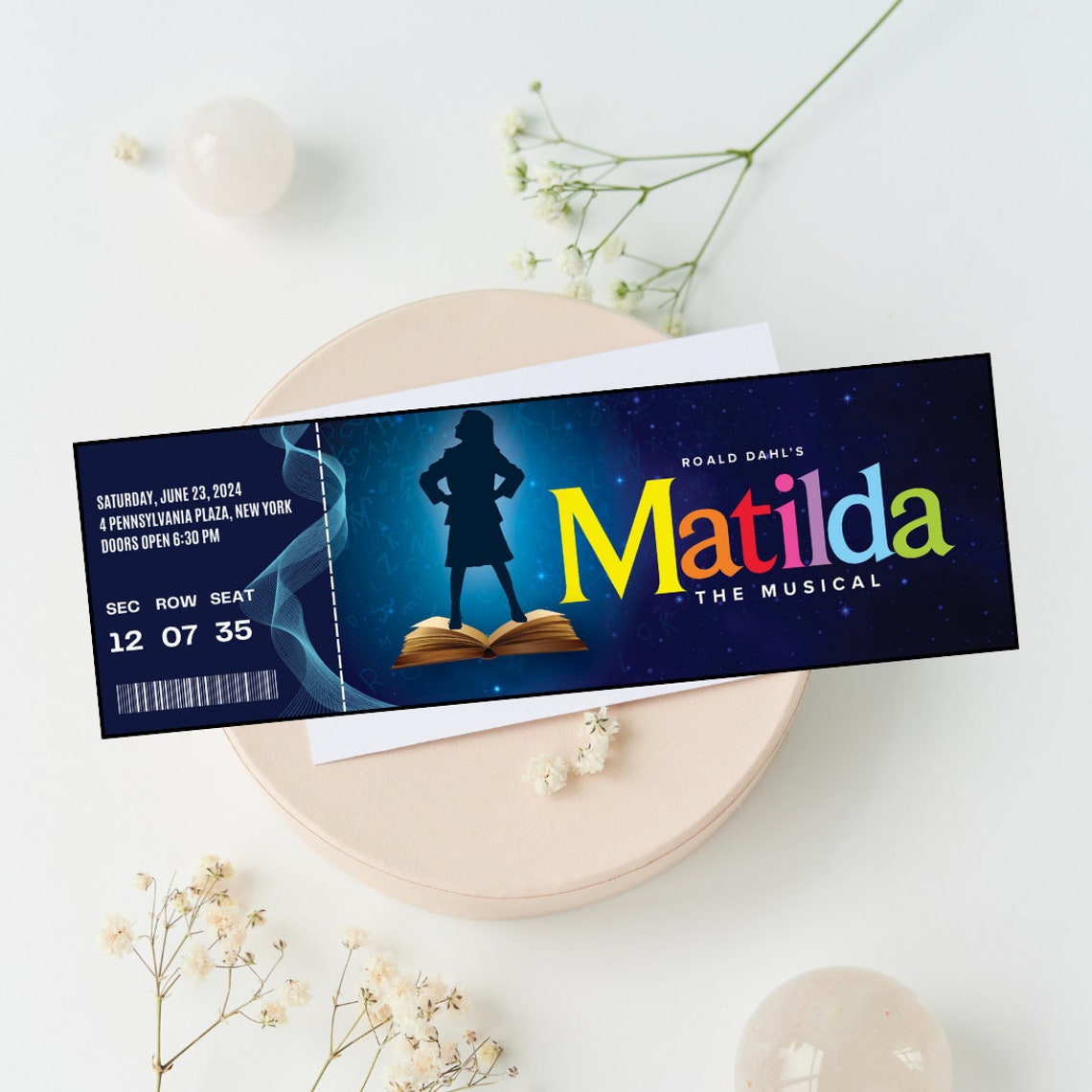 Printable Roald Dahl's Matilda Musical Theatre Digital Tickets ...